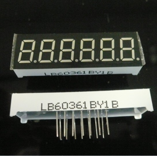 Continuous 6 Digit 7 Segment Alphanumeric Led Display Amber 0 36 Inch