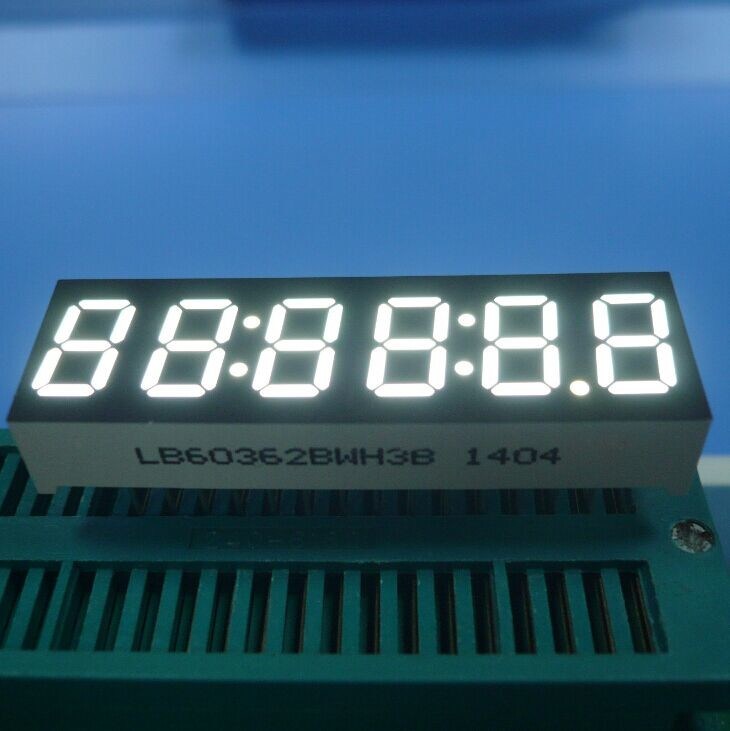 6 Digit 7 Segment LED Display , Ultra Bright White LED Clock Diplay 0. ...