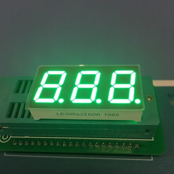 Pure Green 3 Digit Seven Segment LED Display 0.56 " For Instrument Panel
