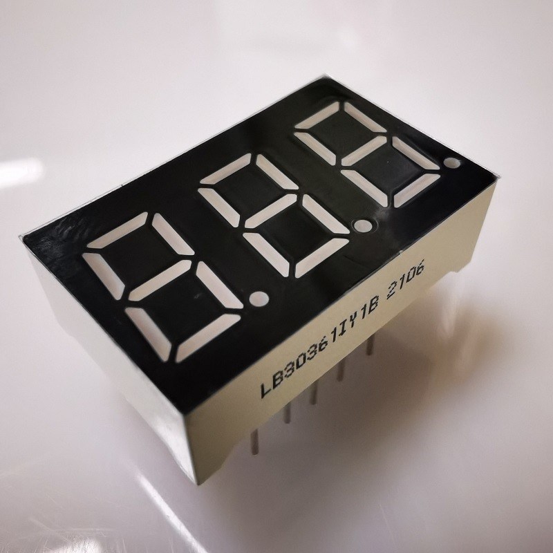 Super Bright Amber 7 Segment 3 Digit 9.2mm LED Display Common Cathode for Panel Meter