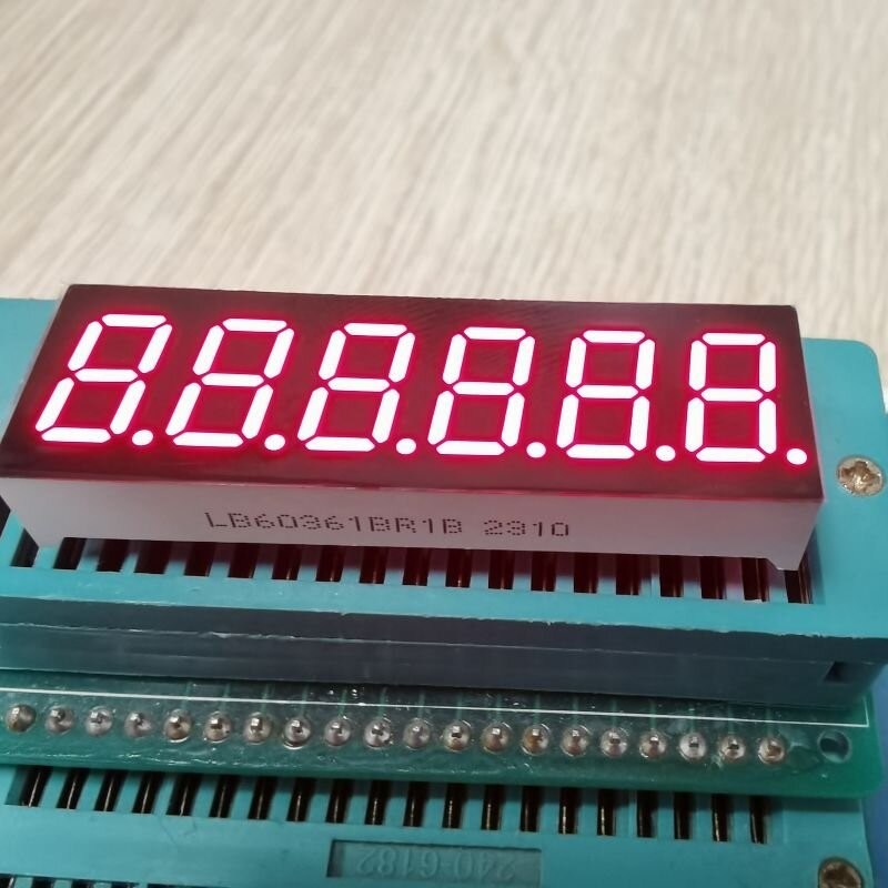Energy Efficient Super Red Common Anode 6 Digit 7 Segment LED Display
