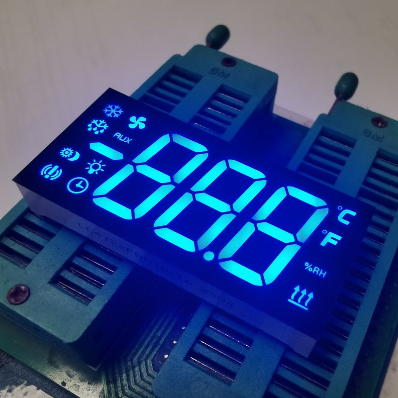 Custom Ultra Blue 3 digit 7 segment LED display Common Cathode for ...