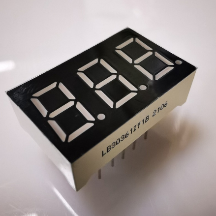 7 Segment 3 Digit 9.2mm Super Bright Amber LED Display Common Anode for ...