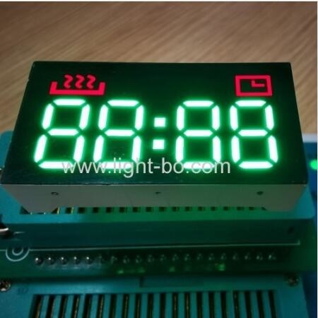 Custom Design Ultra Red /Pure Green 4 Digit 7 Segment LED Clock Display For Mini Oven Control
