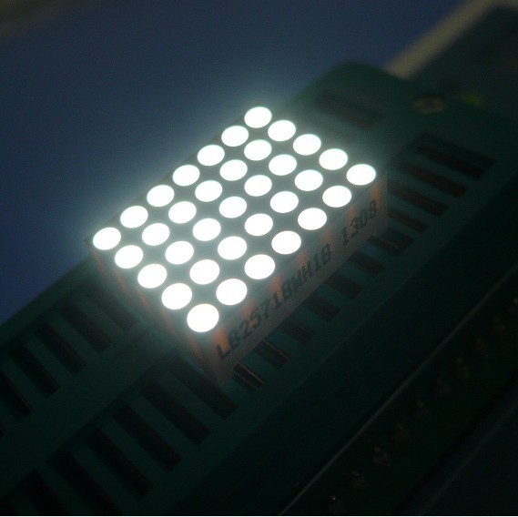 Ultra Bright White 5x7 Led Dot Matrix Display Row Anode 0.7" Moving ...