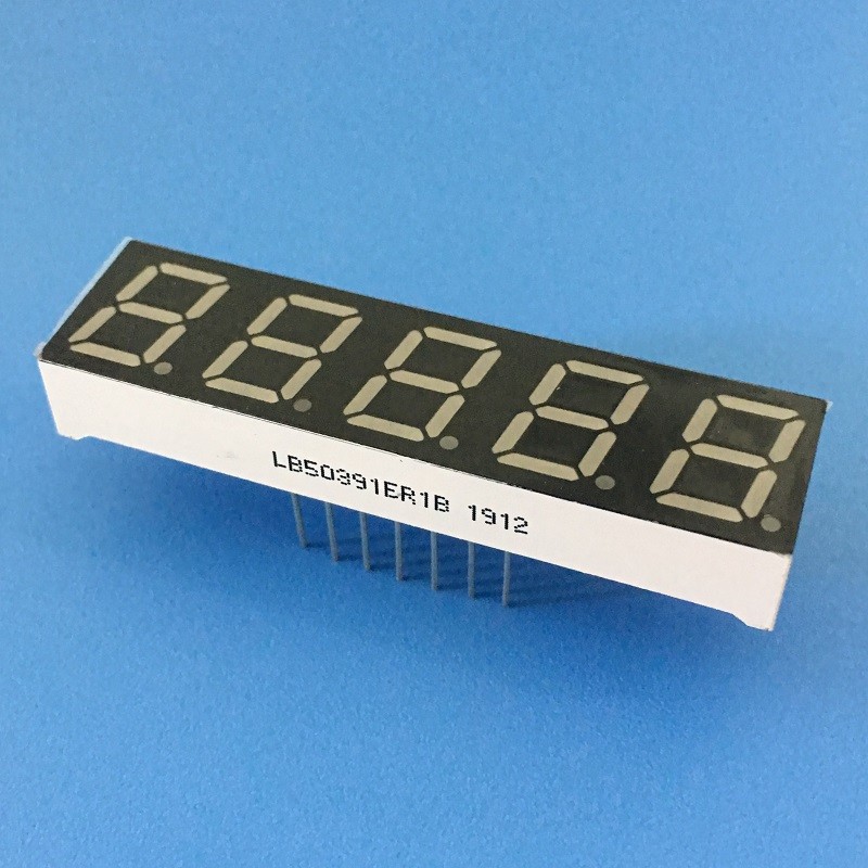 Super Bright Red 7 Segment LED Display 0.39inch 5 Digit Common Anode ...