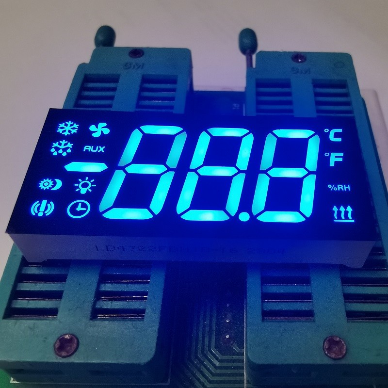 Custom 3 Digit 7 Segment LED Display Ultra Blue Common Anode for ...