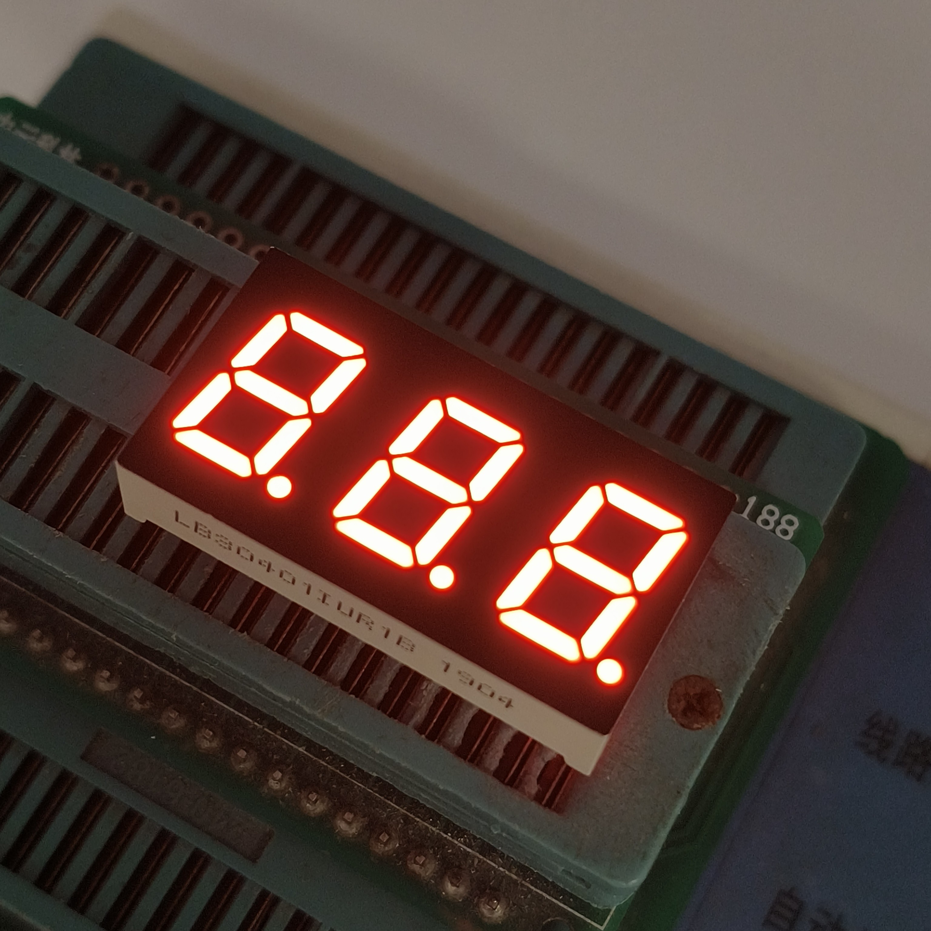 Customized Ultra Bright Red 7 Segment LED Display Triple Digit Common ...