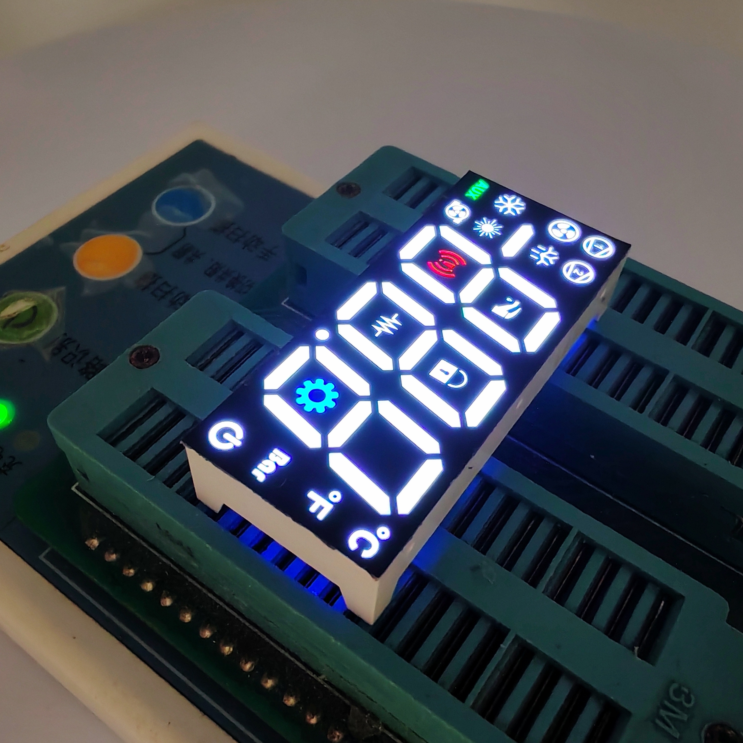 White/Blue/Green/Red 3 Digit 17mm 7 Segment LED Display Common Anode ...