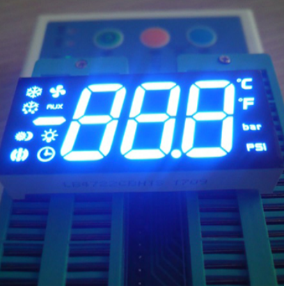 Triple Digit 7 Segment LED Display - Ultra Bright Blue for Refrigerator
