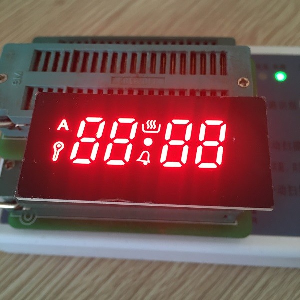 4 Digit 7 Segment Numeric Display Ultra Red 10.7mm Character Height For Gas Cookers