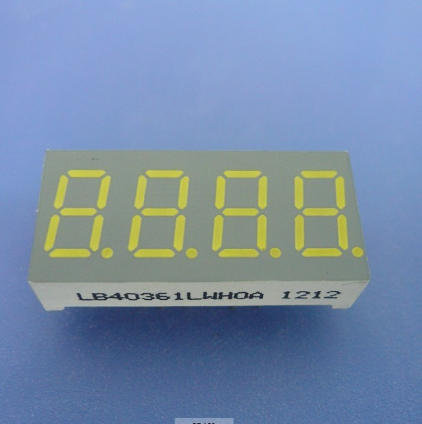 RoHS Four Digit 7 Segment Common Cathode Led Display White 0.36 Inch