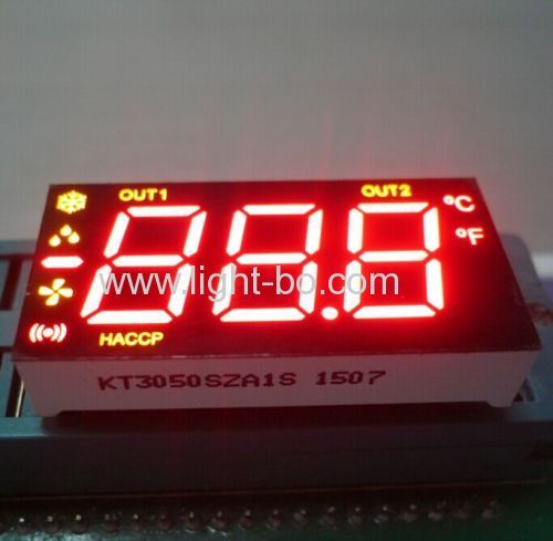 Custom 7 Segment LED Display For Temperature Humidity Defrost Compressor Fan Status Indicator