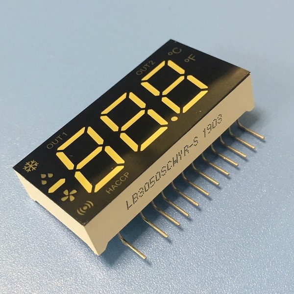Multicolour Triple Digit 7 Segment LED Display with 90 degree pin ...